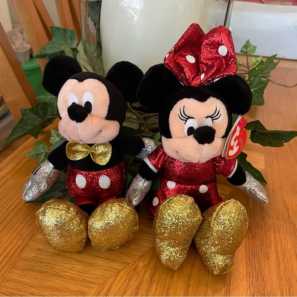 Disney | Other | Ty Sparkle Mickey And Minnie Mouse Mini Plush | Poshmark